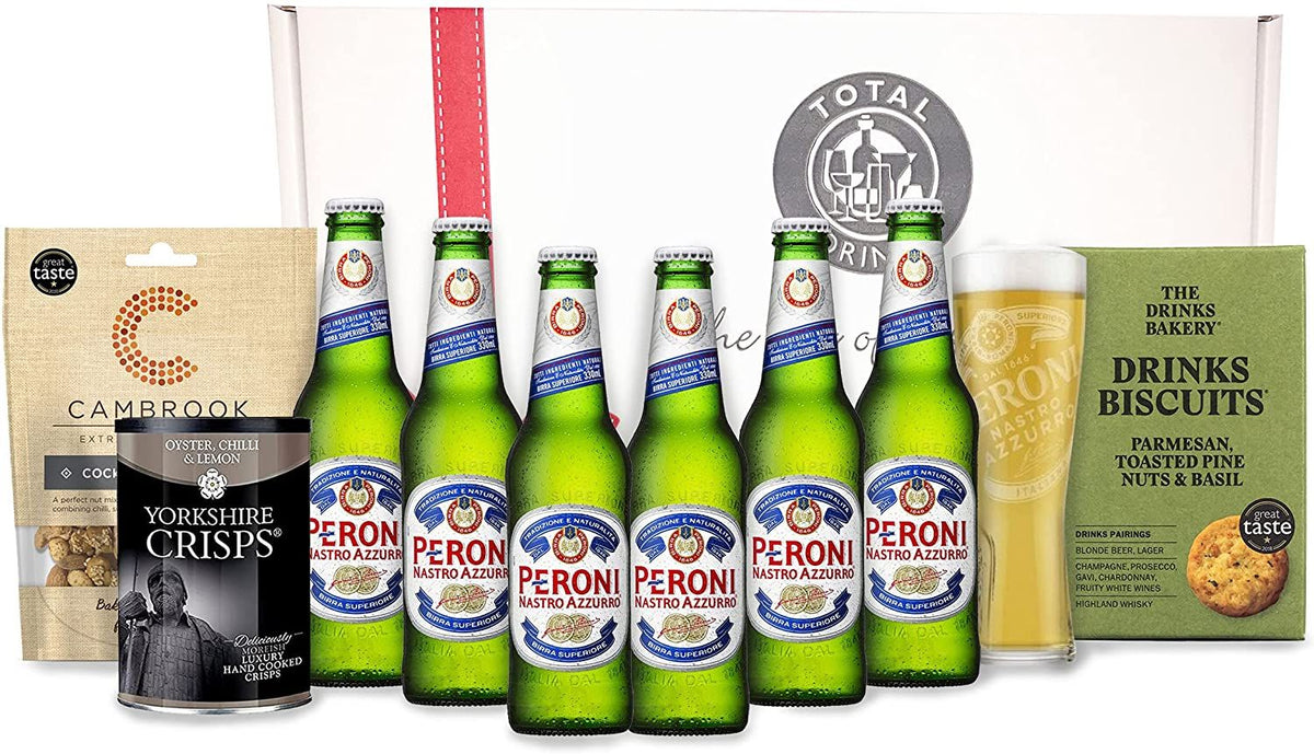 Luxury Italian Peroni Lovers Beer Gift Hamper with snacks – TotalDrinks
